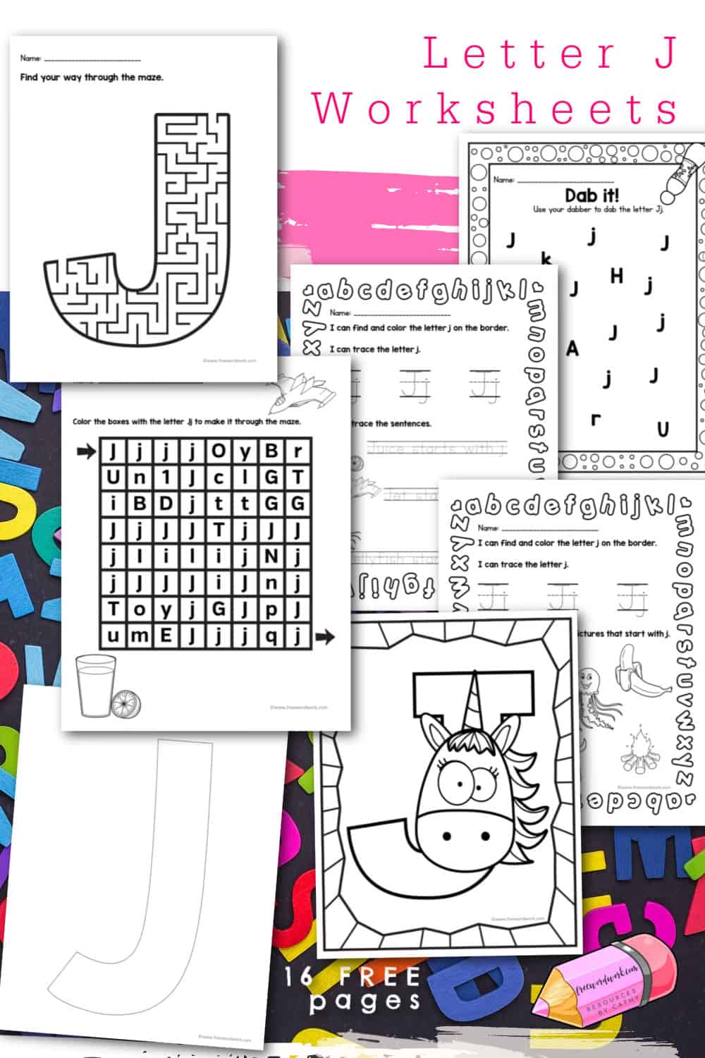 Letter J Worksheets - Free Word Work