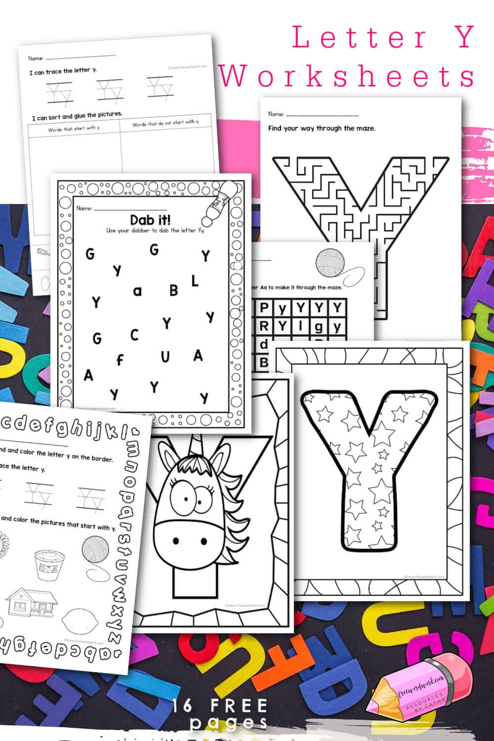 Letter Y Worksheets - Free Word Work
