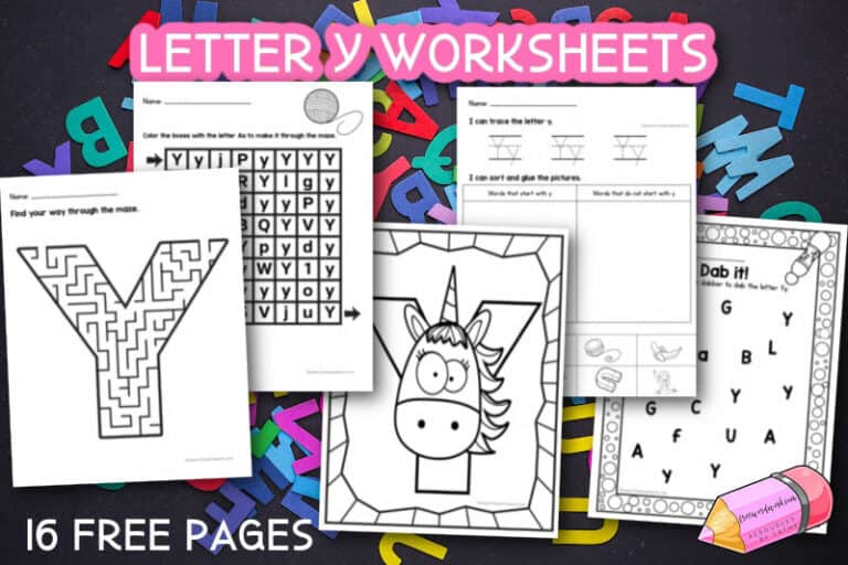 Letter Y Worksheets - Free Word Work