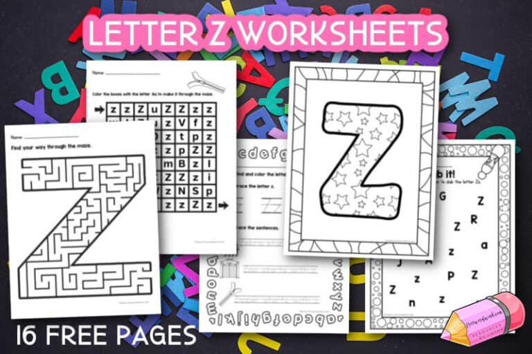 Letter Z Worksheets - Free Word Work