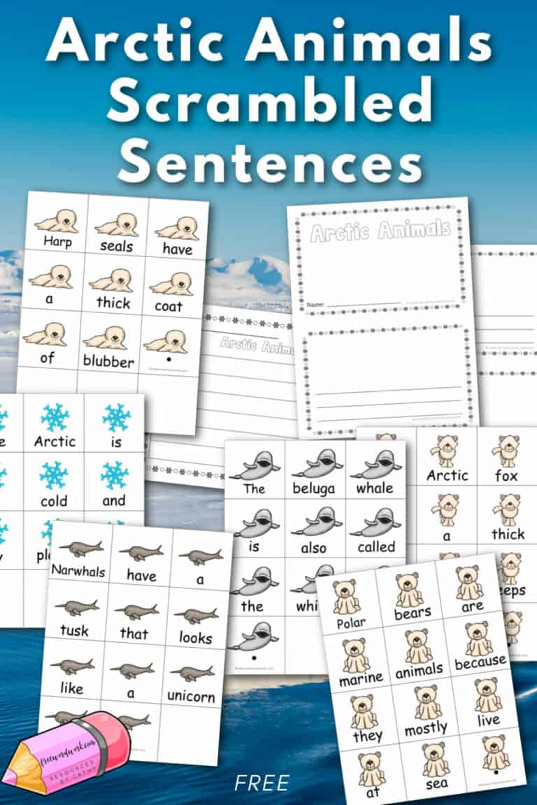 Arctic Animals Scrambled Sentences - Free Word Work