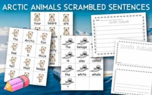 Arctic Animals Scrambled Sentences - Free Word Work