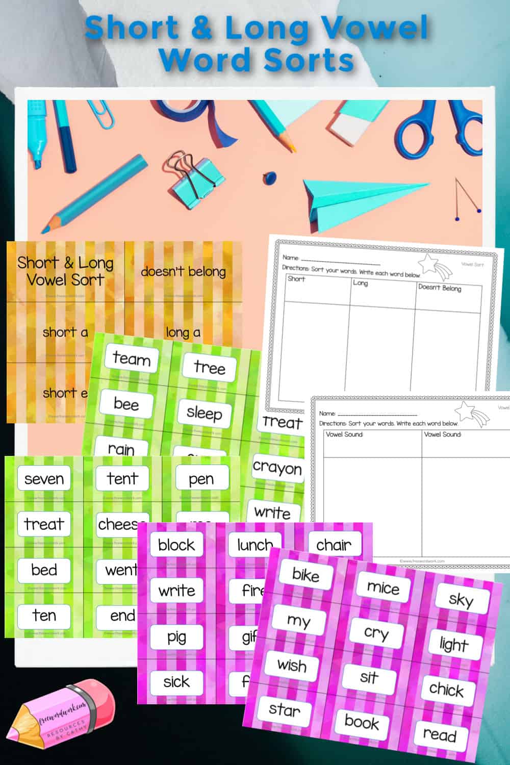 Short and Long Vowel Word Sort - Free Word Work