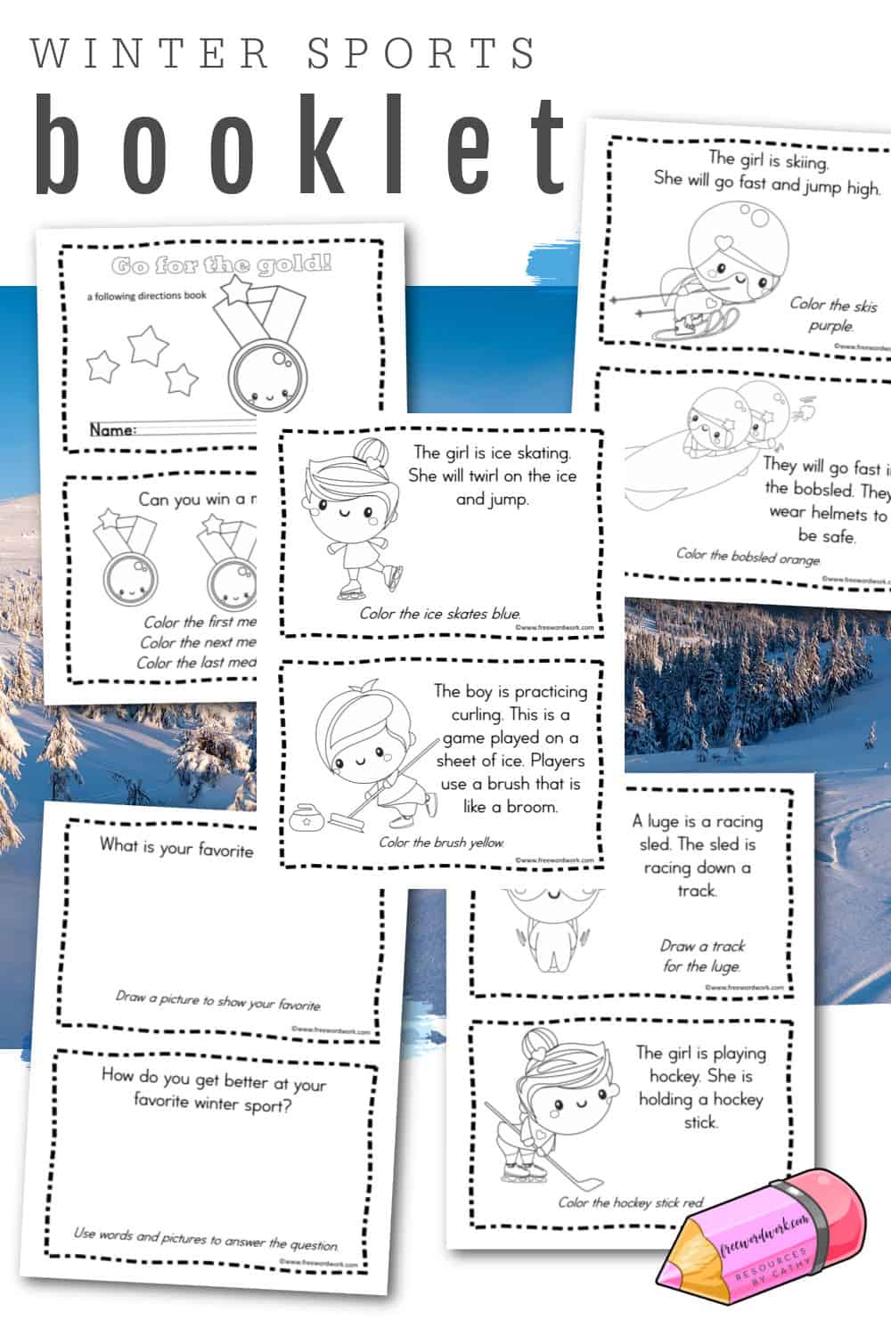Winter Sports Booklet - Free Word Work