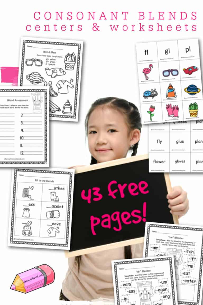 Beginning Consonant Blends - Free Word Work