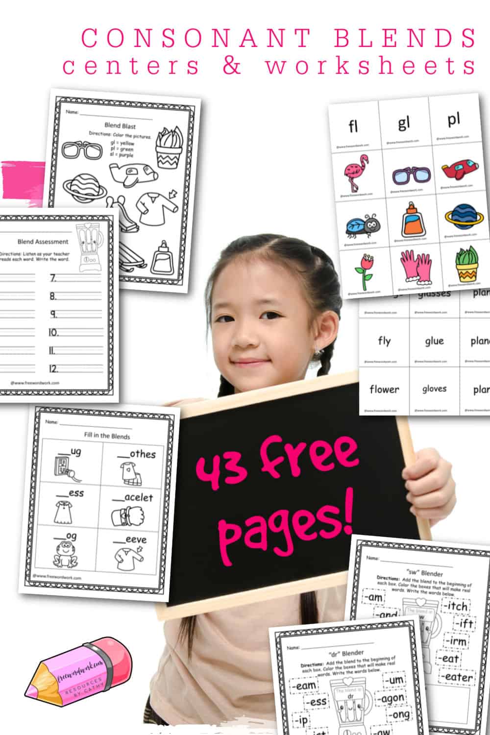 Beginning Consonant Blends - Free Word Work