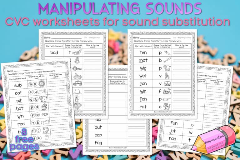Sound Substitution - CVC Words - Free Word Work