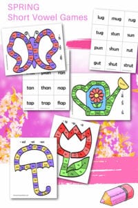 Spring Short Vowel Games - Free Word Work