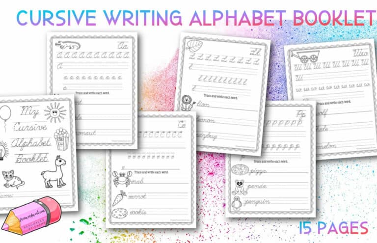Cursive Letters Printable Booklet - Free Word Work