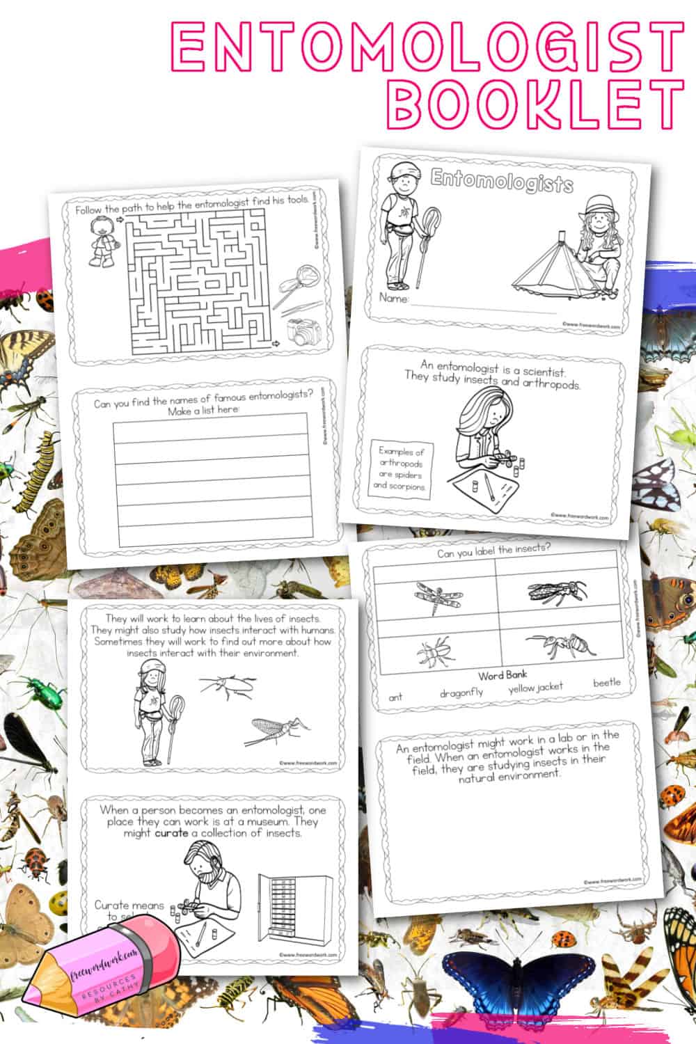 Entomologist Booklet - Free Word Work
