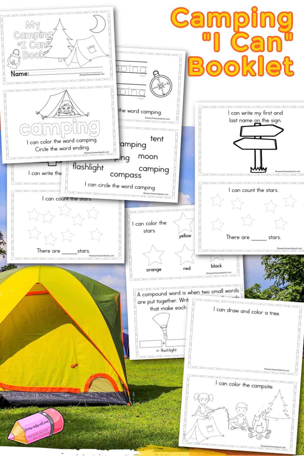 Camping Booklet - Free Word Work