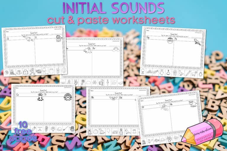 Initial Sounds Cut & Paste - Free Word Work