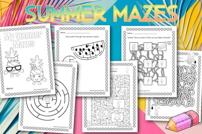 Summer Maze Book - Free Word Work