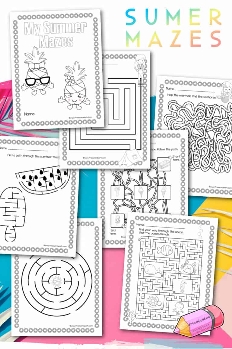 Summer Maze Book - Free Word Work