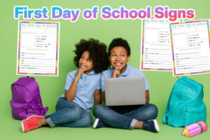 First Day of School Signs - Free Word Work