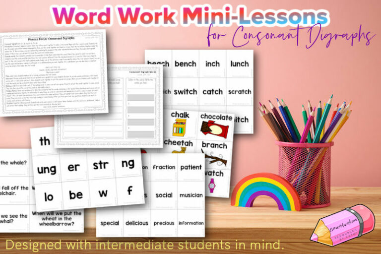 Word Work Mini-Lessons for Consonant Digraphs - Free Word Work