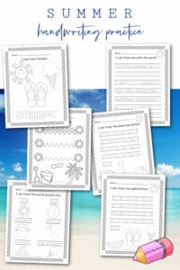 Summer Handwriting Practice - Free Word Work