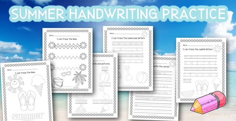 Summer Handwriting Practice - Free Word Work