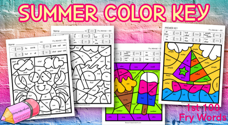 Summer Fry Color Code - Free Word Work