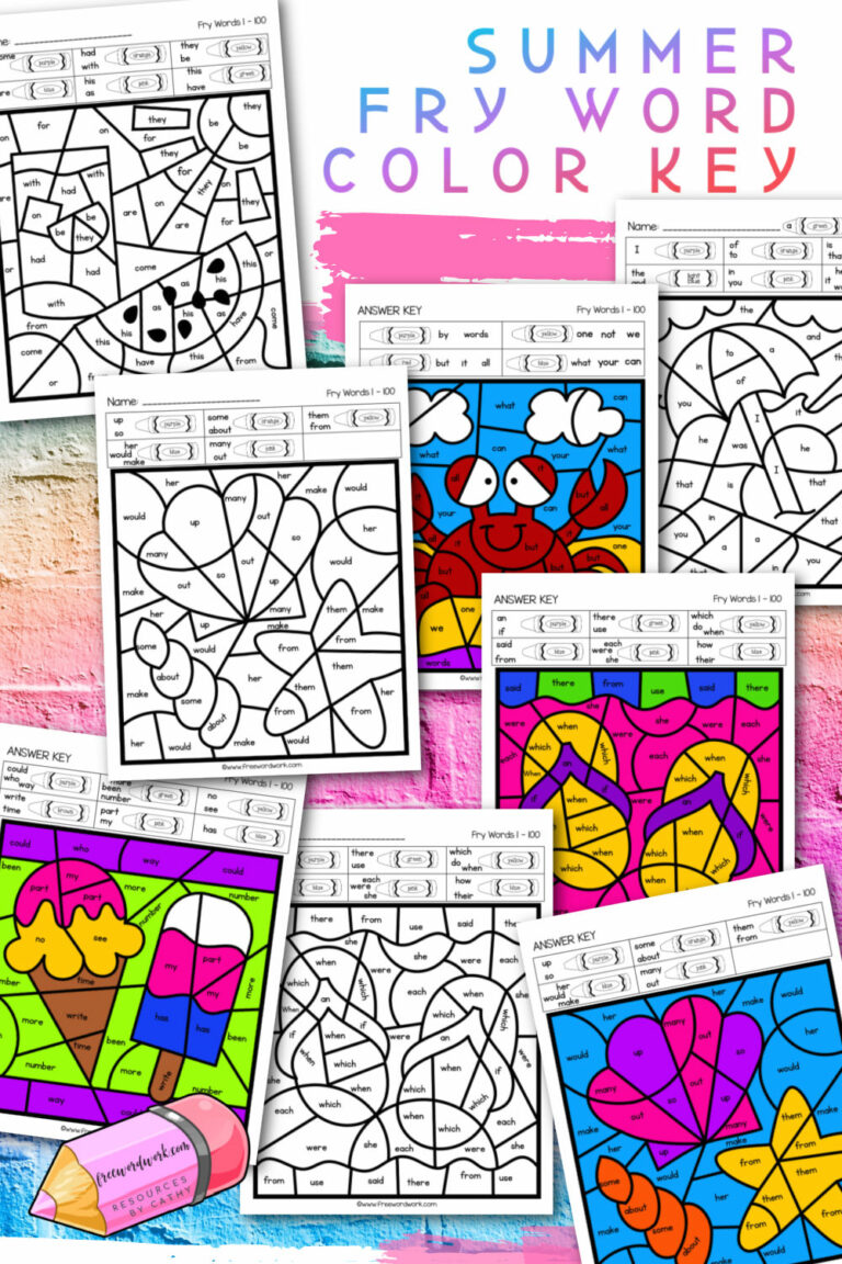 Summer Fry Color Code - Free Word Work
