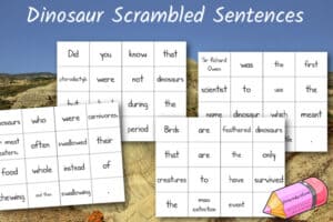Dinosaur Scrambled Sentences - Free Word Work