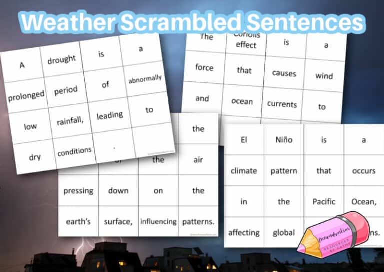 Weather Scrambled Sentences - Free Word Work
