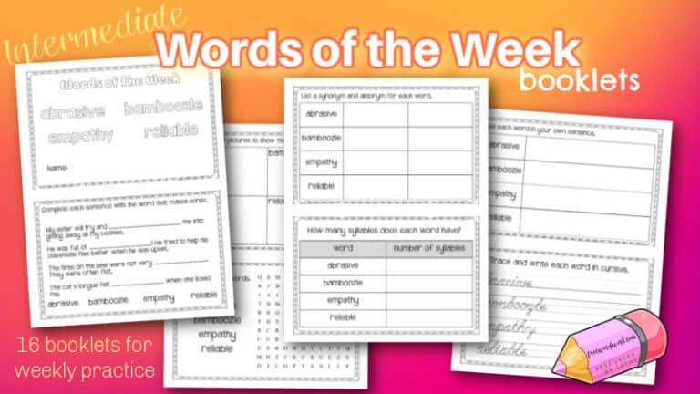 Intermediate Words of the Week Booklets - Free Word Work