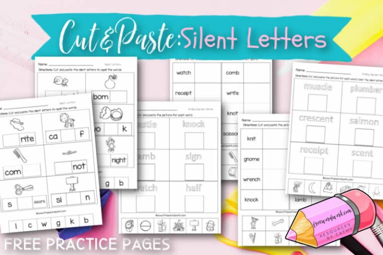 Silent Letters Cut & Paste - Free Word Work