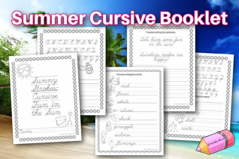 Summer Cursive Booklet - Free Word Work