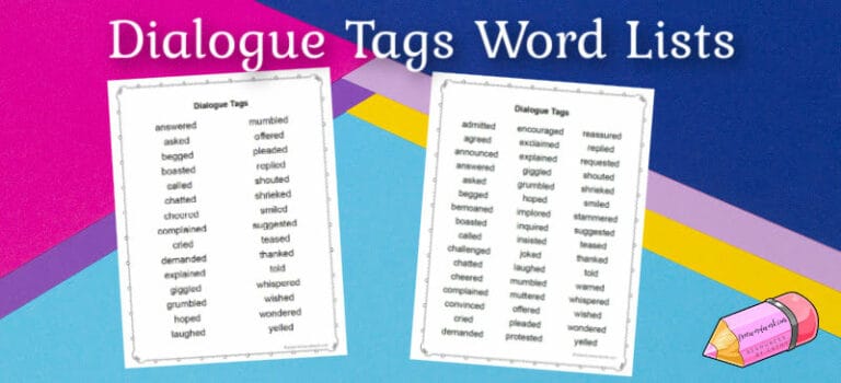 Dialogue Tags Lists - Free Word Work