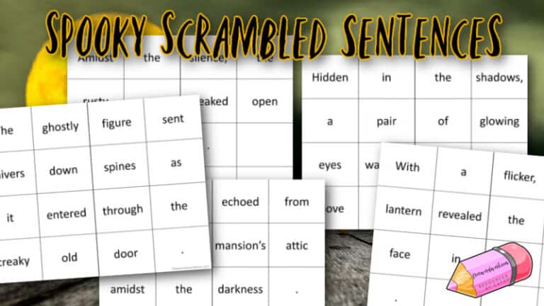 Spooky scrambled sentences - Free Word Work