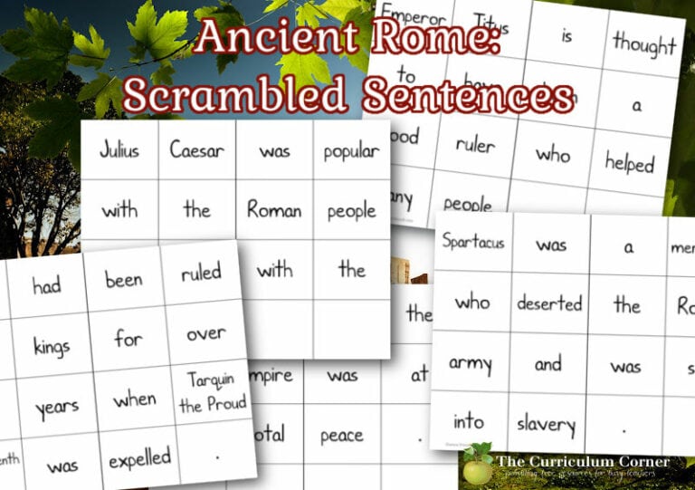 Rome Scrambled Sentences - Free Word Work
