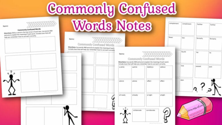 Commonly Confused Words Notes - Free Word Work