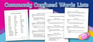 Commonly Confused Words List - Free Word Work
