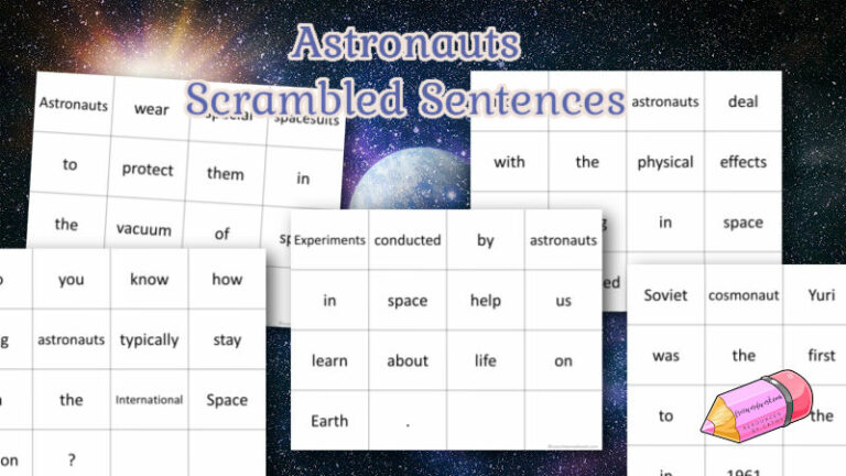 Astronaut Scrambled Sentences - Free Word Work