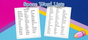 Space Word Lists - Free Word Work