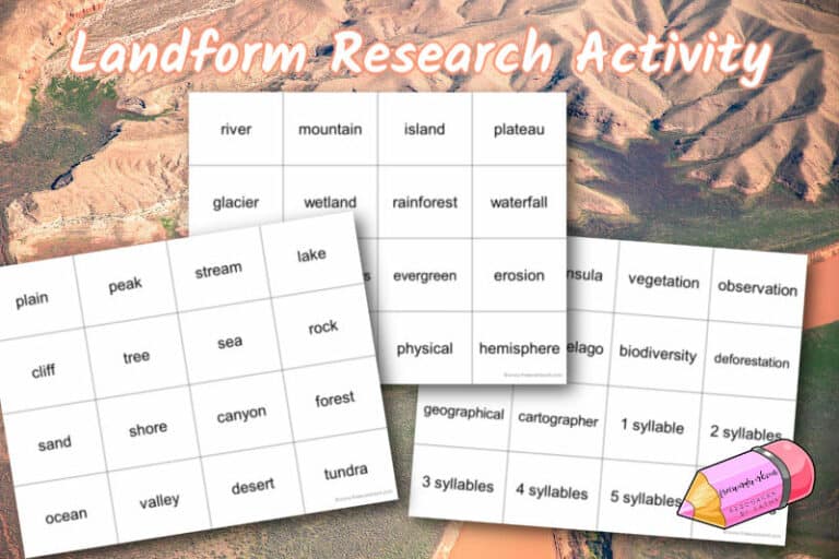 Landforms Syllable Sort - Free Word Work