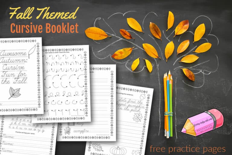 Fall Cursive Booklet - Free Word Work
